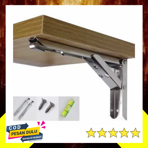 Bracket Engsel Stainless Steel 65kg 8 Inch 2 PCS - Siku Penahan Meja ...