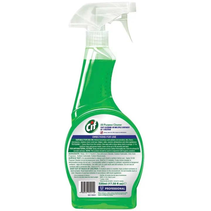 Cif Pro Antibacterial Spray All Purpose 520ml durable | Lazada PH