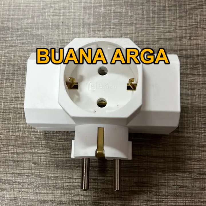 Colokan T Listrik Cabang 3 Tee Broco Arde Putih 13830 Steker cabang 2 ...
