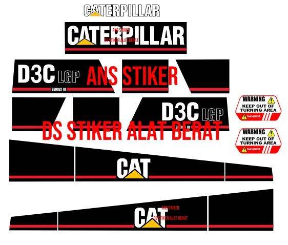 Stiker Dozer CATERPILLAR D3C LGP Seri 3 Sticker alat berat | Lazada ...