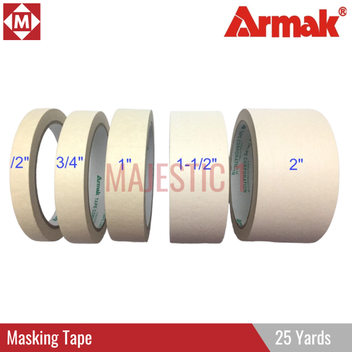 Armak Masking Tape 25Yards ( SOLD PER ROLL ) (1/2", 3/4", 1",2 ...
