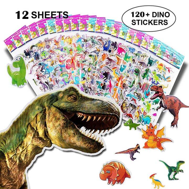 12 Different Sheets Dinosaur 3D Puffy Stickers for Kids Toys | Lazada PH