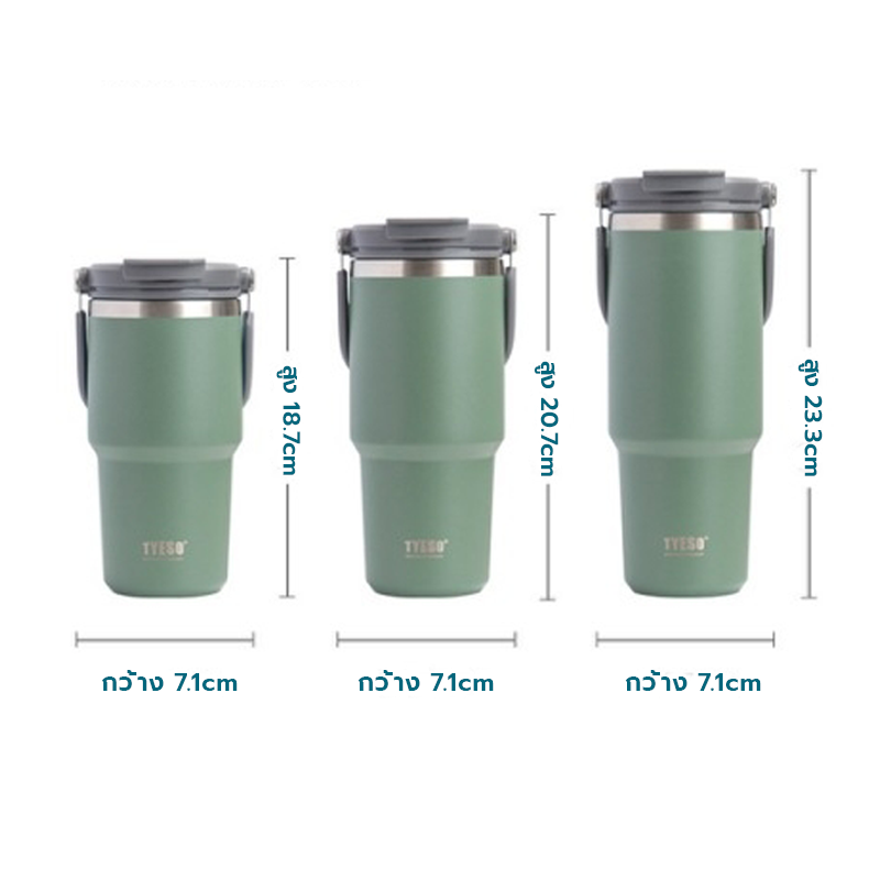 พร้อมส่ง! ส่งทุกวัน TYESOแท้ แก้วเก็บความเย็น ความร้อน อุณหภูมิ มีหู ...