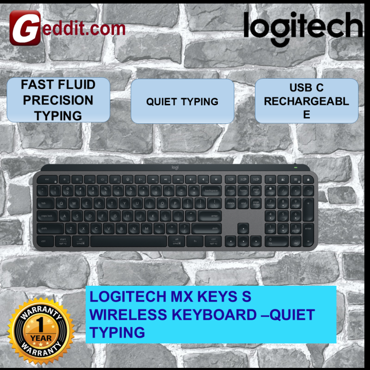LOGITECH MX KEYS S WIRELESS KEYBOARD,LOW PROFILE,FLUID PRECISE QUIET ...