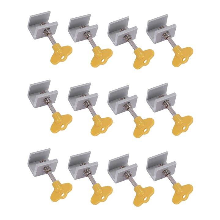 12 Sets Adjustable Sliding Window Locks Stop Aluminum + Plastic Door ...
