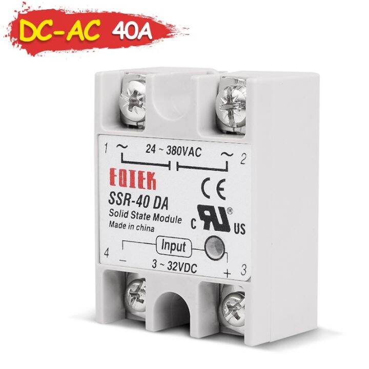 Industrial Singh Phase Solid State Relay Module SSR 40 DA 3-32V 12V DC ...