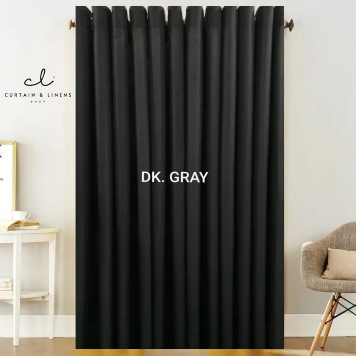 "DK. GRAY" Plain Ring Curtain - 7FT Long | Lazada PH