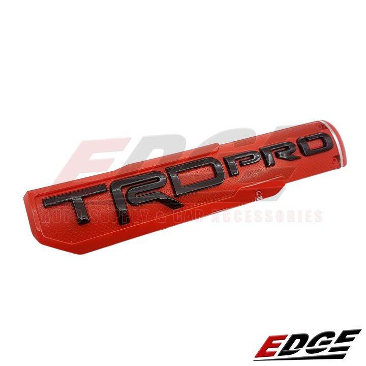 Emblem - TRD PRO - Red (Black) - 5.5x25.5cm // toyota adhesive ready ...