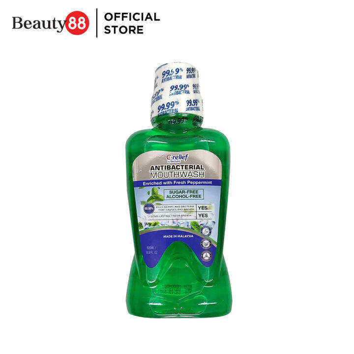 C- Relief By Dermaid Antibac Mouthwash 500ml Fresh Peppermint | Lazada PH