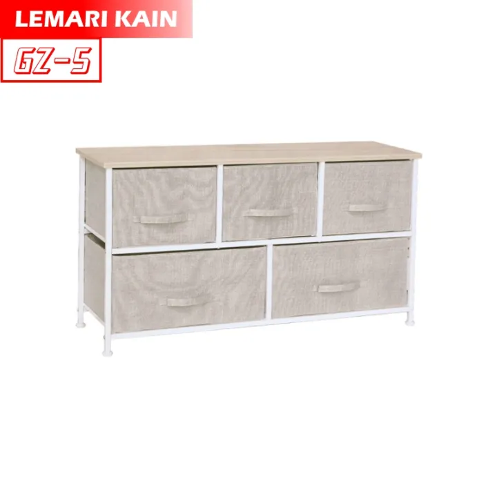 lemari Kain Linen 2 tingkat 5 Laci Lemari Serbaguna Lemari Minimalis GZ ...