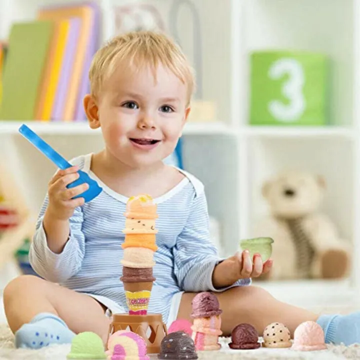 Children's toy Children's toy ice cream tower stack high set board game ...