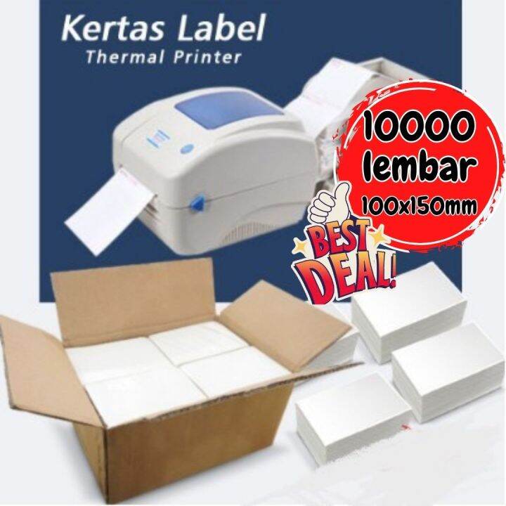 Kertas Thermal 100 X 150MM Kertas termal cetak Isi 10000 Lembar ...