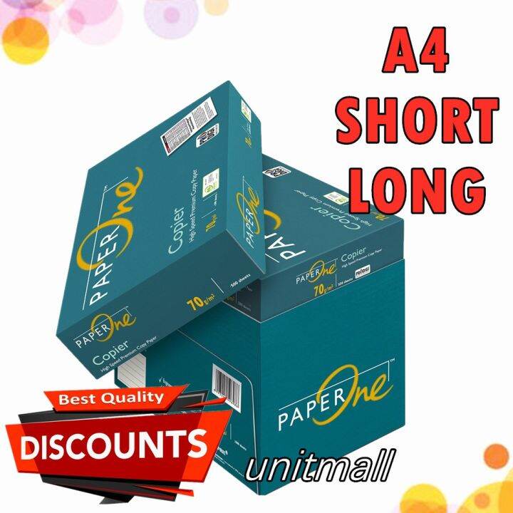 Paper One Bond Paper Sub.20 70gsm A4 size short size long size | Lazada PH
