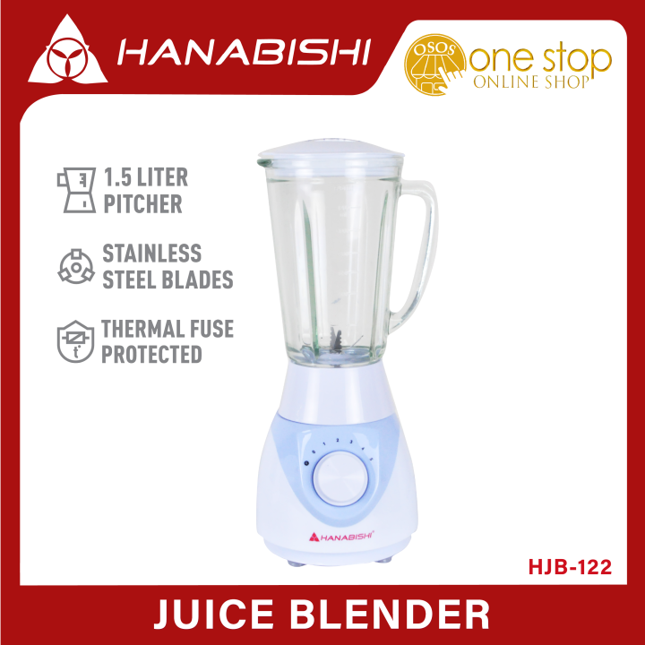 HANABISHI Juice Blender 1.5L 5-Speed, Best for Shakes & Smoothies HJB-122 *OSOS* | Lazada PH