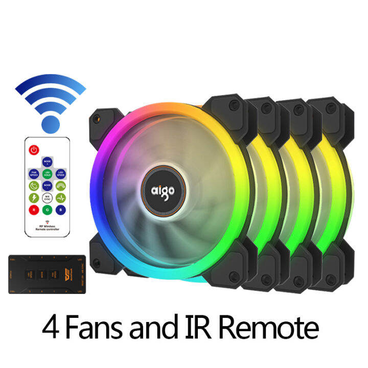 Aigo DR12 PC Cooling Fan Rgb Fan 120mm Fan 12V Mute Argb AURA SYNC IR ...
