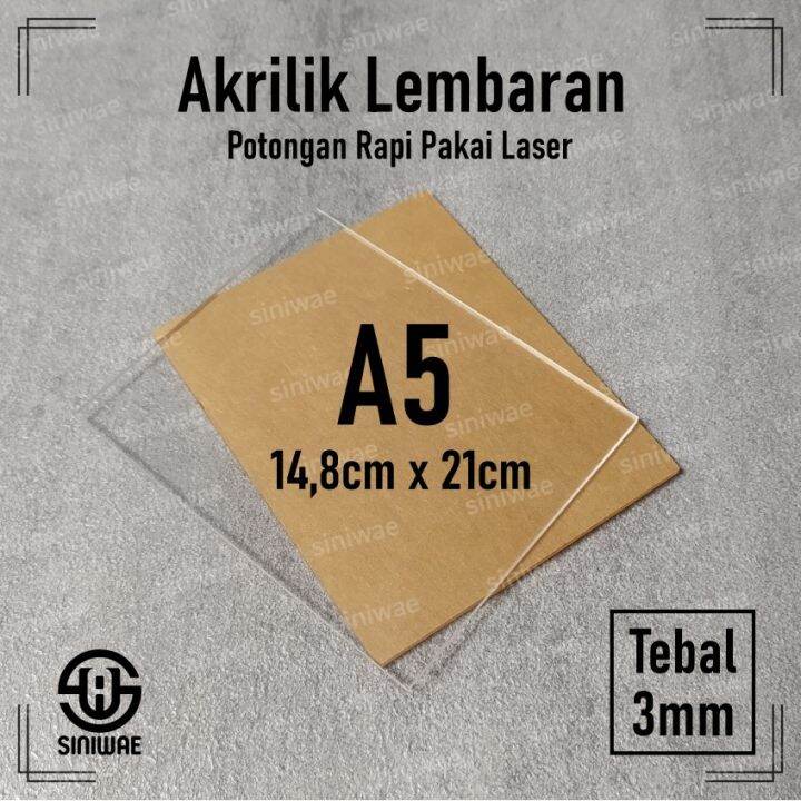 Akrilik Lembarn Mika A5 3mm Bening Transparan Acrylic 3 mm Warna Hitam ...