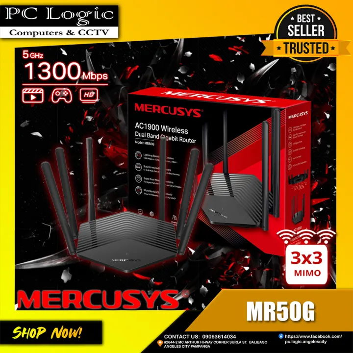 Mercusys MR50G AC1900 Dual Band Wifi Gigabit Router | Lazada PH