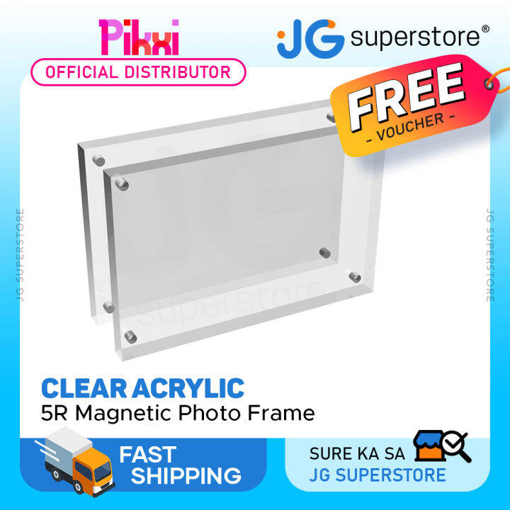 Pikxi 5R Clear Acrylic Magnetic Photo Frame 5x7 Inch, Double-Sided ...