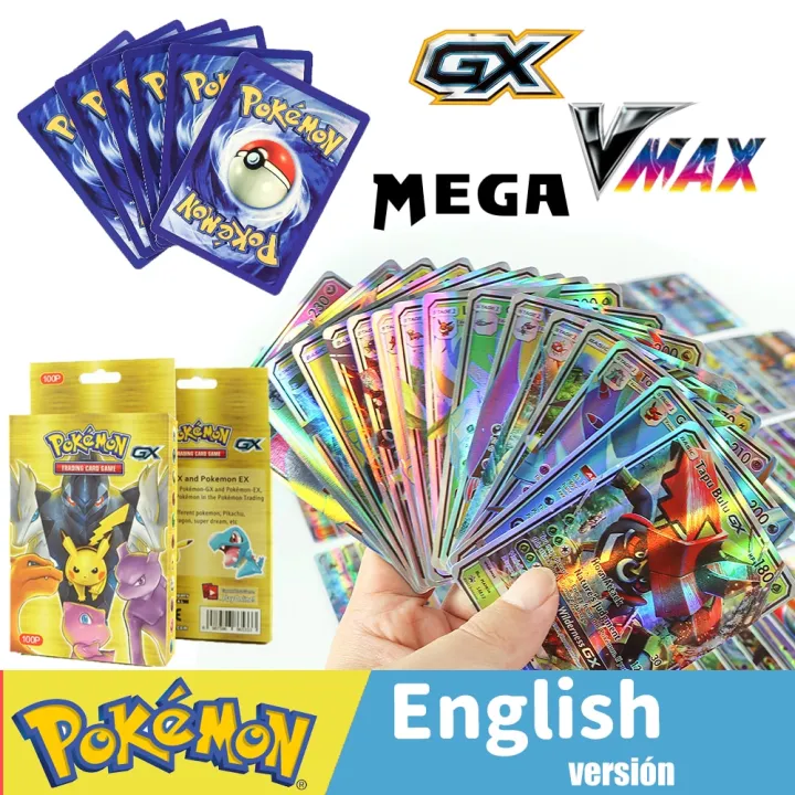 English Language Version Pokemon Cards 50-300Pcs Pokemon Cartas 300 V ...