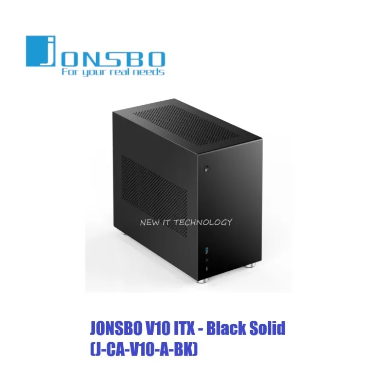 JONSBO V10 Silver Solid & Black Solid / Tempered Glass ITX Silver ...