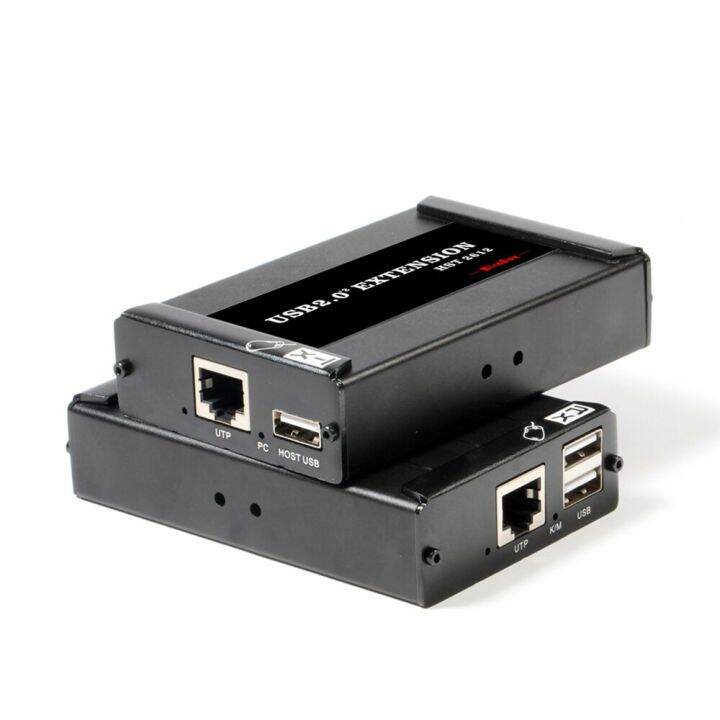 60m USB Extender over CAT6 Cable 2ports USB2.0 HUB for PC Camera ...