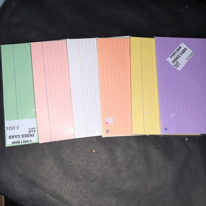 10 sheets 4"x6" Corona Index Card, 6 Colors | Lazada PH