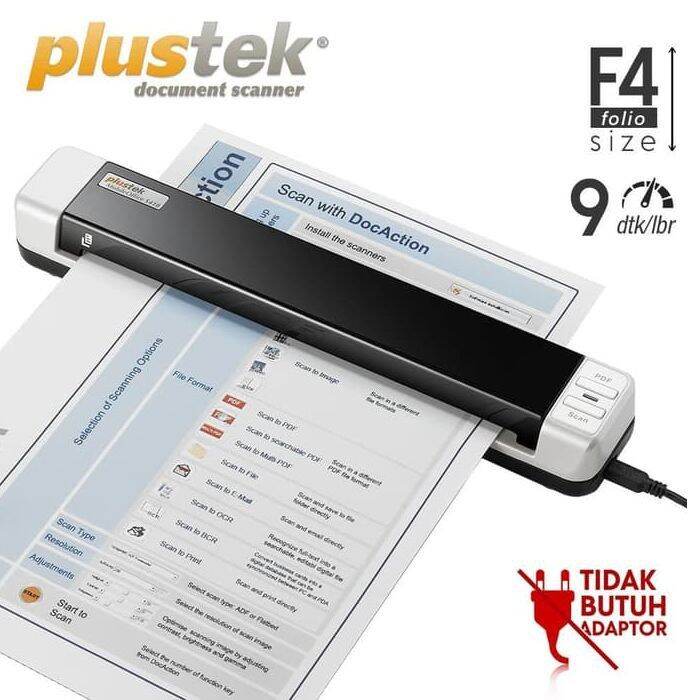 scanner plustek portable S410 - Folio/F4 - 9dtk/lembar | Lazada Indonesia