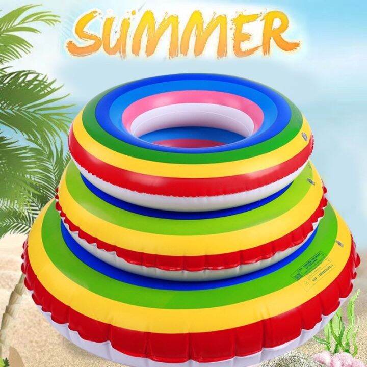 Inflatable floating object Rainbow Kids Teens Adult Floater Ring ...