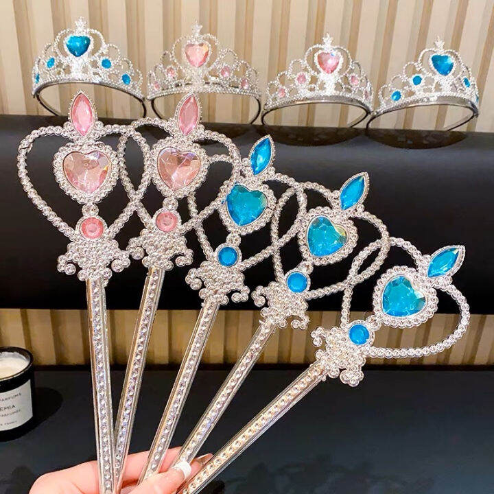 Frozen Princess Queen Anna Elsa Wand & Tiara Crown Dressing Girl 2 ...
