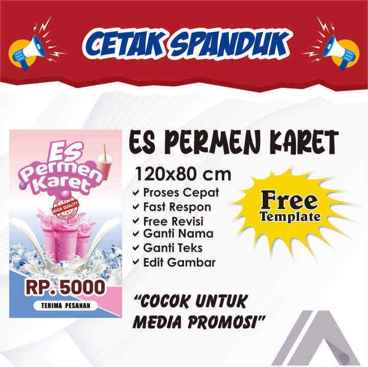 CETAK SPANDUK BANNER ES PERMEN KARET PORTRAIT 60X160 CM | Lazada Indonesia