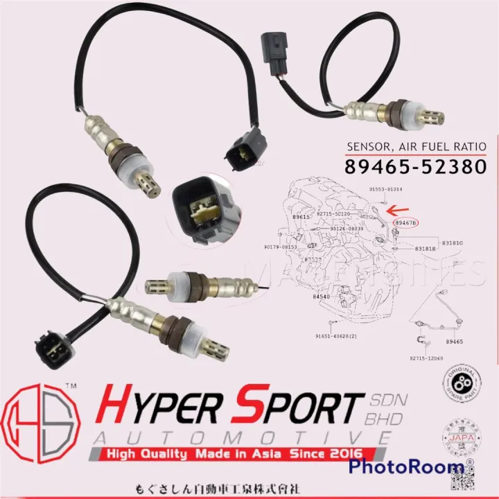 TOYOTA VIOS NCP93 NCP150 FRONT OXYGEN SENSOR (4PIN)(89465-52380) | Lazada