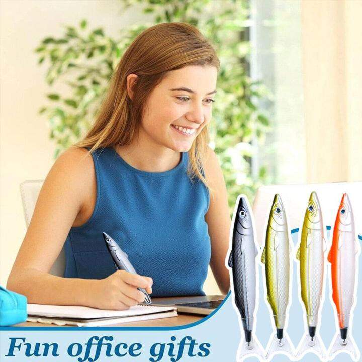 Creative Simulation Fish Ballpoint Pen Cute Salted Fish Black Pen Touch ...