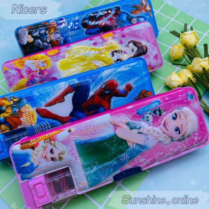 Plastic Pencil Box W/sharpener 21.4x7.5x3.2cm Pencil Case #168-32 ...