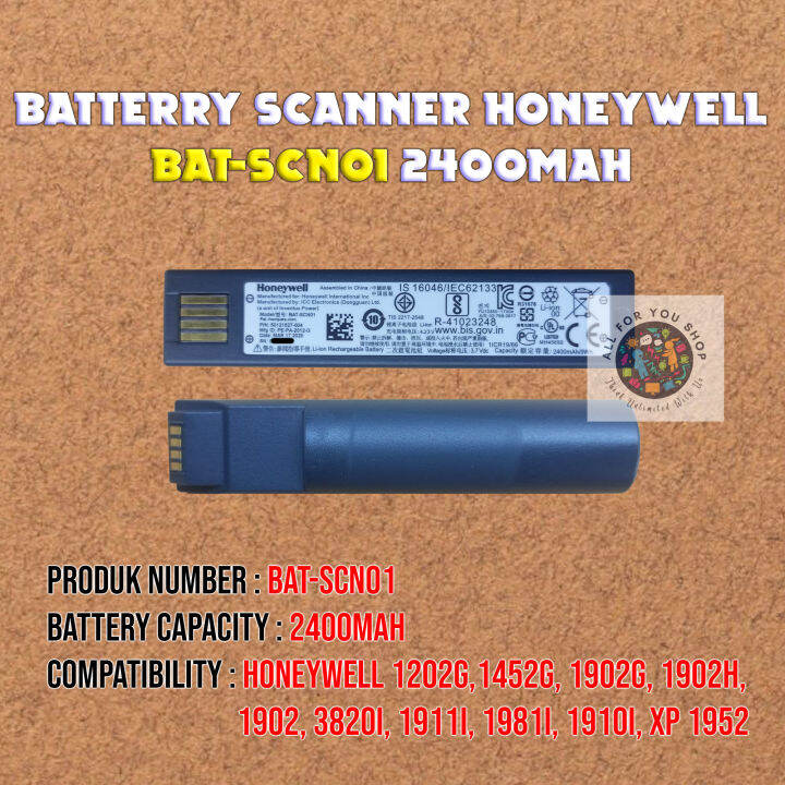 Battery Rechargeable Li-Ion 2400mah For Honeywell Scanner 1452G/1911i ...