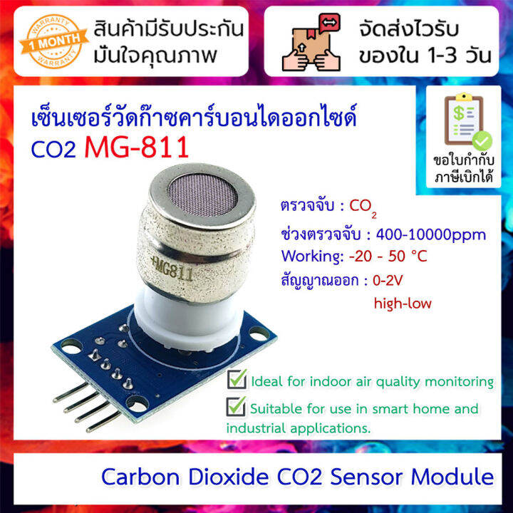 เซ็นเซอร์วัดก๊าซคาร์บอนไดออกไซด์ CO2 MG-811 Carbon Dioxide CO2 Sensor ...