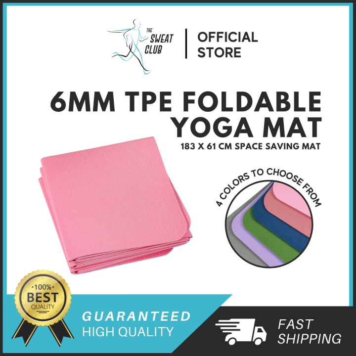 6MM Foldable TPE Eco Friendly Non-Slip Anti Slip Lightweight High Density Waterproof Thick Yoga ...