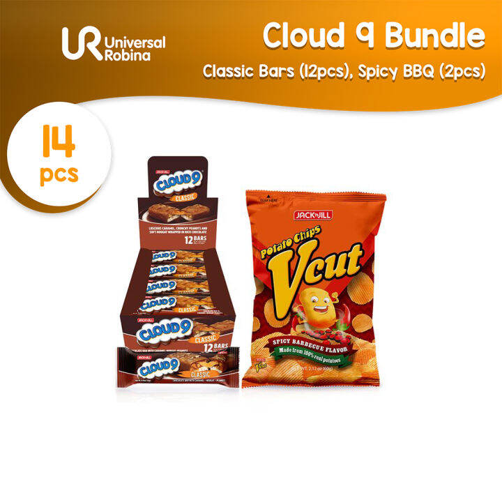 1 x Cloud 9 Classic Bars (28g x 12) and 2 x Vcut Spicy BBQ (60g) | Lazada PH