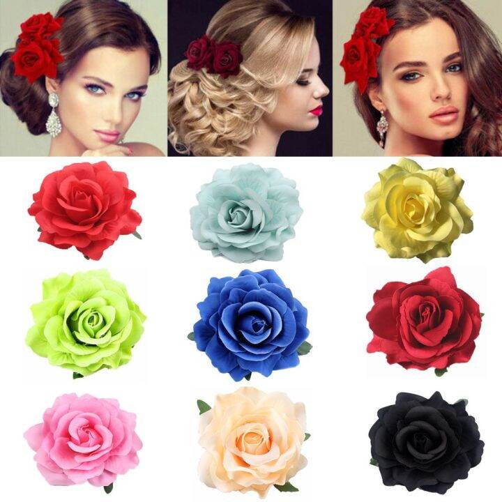 【COD&Ready Stock】Clip For Prom Parties Flowers Bride Rose Headdress ...