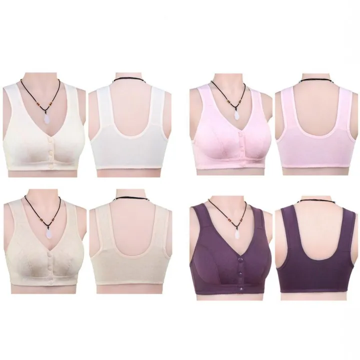 Women Comfortable Soft Cotton Front-Close Bralette Size Everyday Big ...
