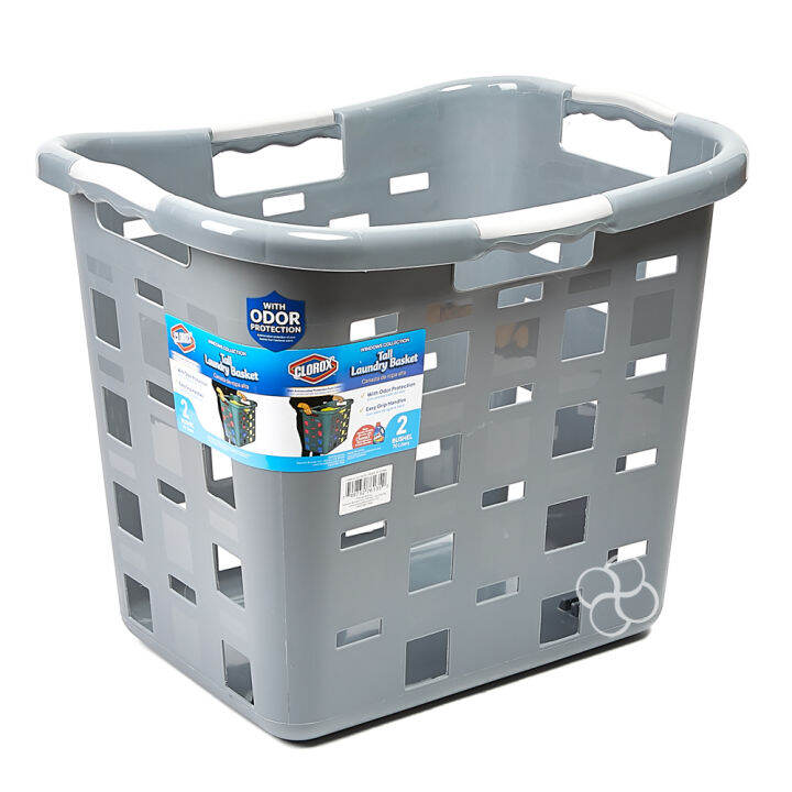 Clorox Grey Tall Laundry Basket 70L | Lazada PH