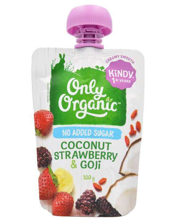 Only Organic Baby Food Kindy 1+ years - Coconut Strawberry & Goji (100g ...