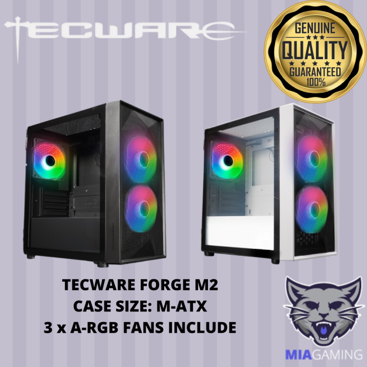 TECWARE FORGE M2 TG ARGB MATX GAMING CASE - WHITE / BLACK | Lazada