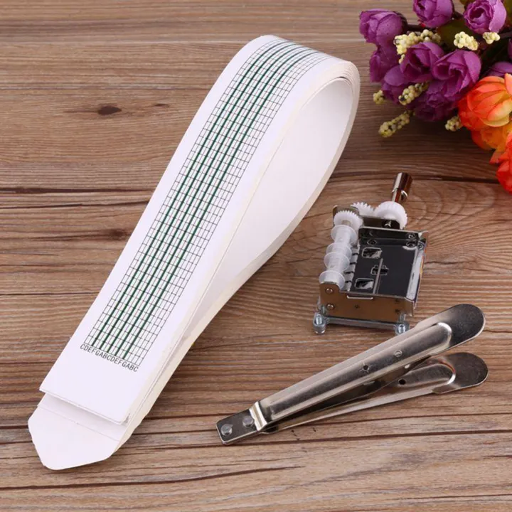 Hand Crank Music Box Movement 15 Note With 20 Blank Paper Strips And ...