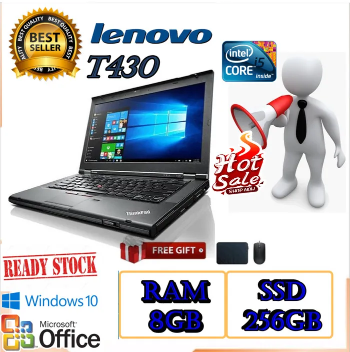 Laptop Lenovo Thinkpad T430 i5 Gen 3 Ram 8 SSD 256GB WIND10(FREE GIFT ...