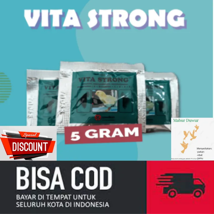 VITA STRONG 5 GRAM SACHET VITAMIN DAN ANTIBODY AYAM DAN ANAK AYAM ...