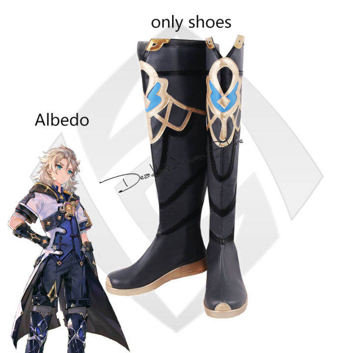 Game Genshin Impact Cosplay Albedo Shoes Comic Con Show Carnival ACGN ...