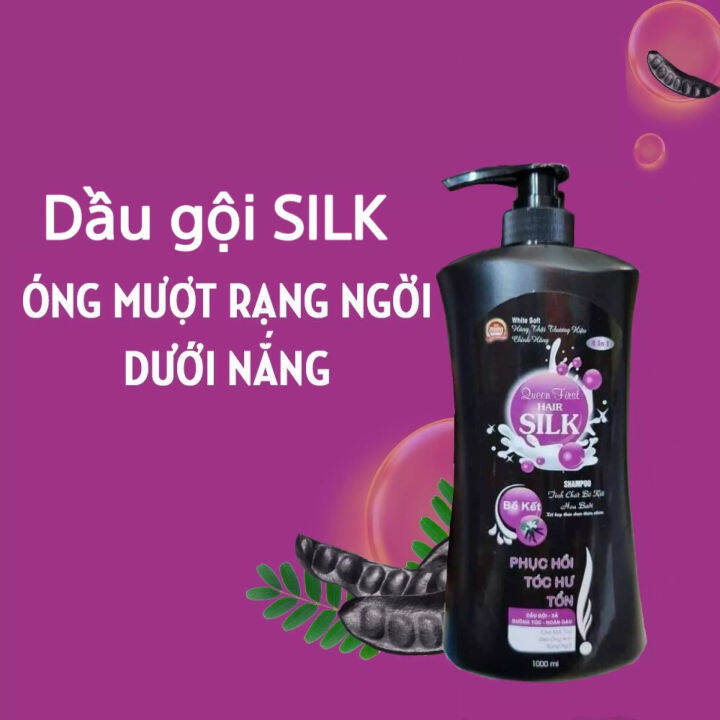 Dầu tắm - Gội -Xả Silk Óng Mượt Rạng Ngời - Phục hồi hư tóc tinh chất bồ kết HOA BƯỞI ... ( chai ...