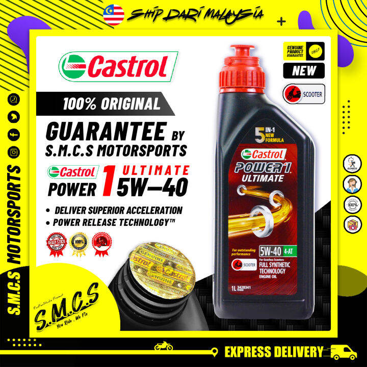 Castrol 5W40 POWER1 ULTIMATE SCOOTER OIL (100%ORIGINAL) FULLY SYNTHETIC ...