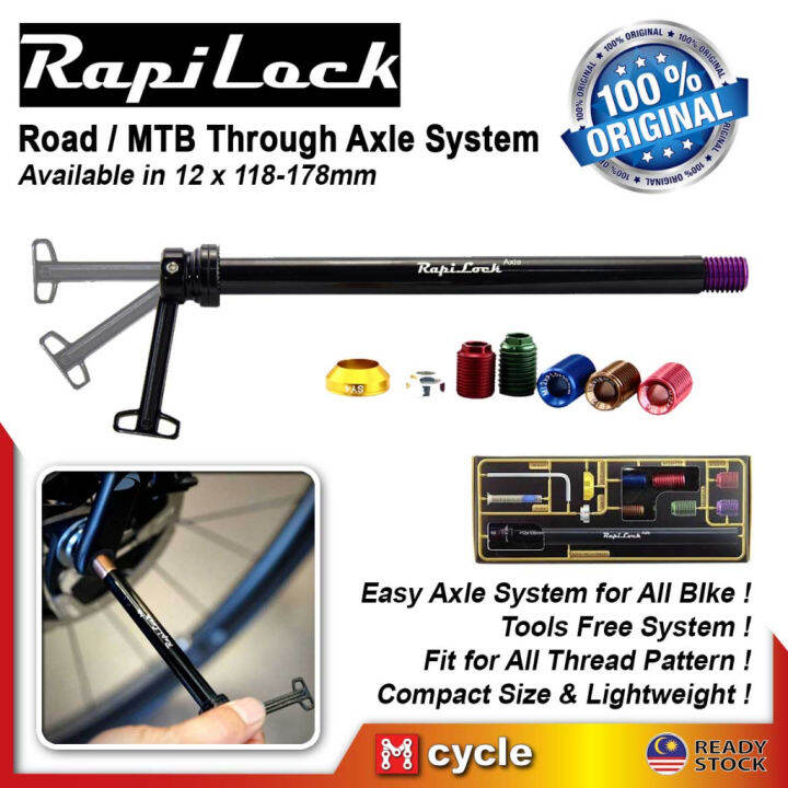 RapiLock THROUGH AXLE SERIES System for Road Bike MTB Thru Axe QR Quick ...