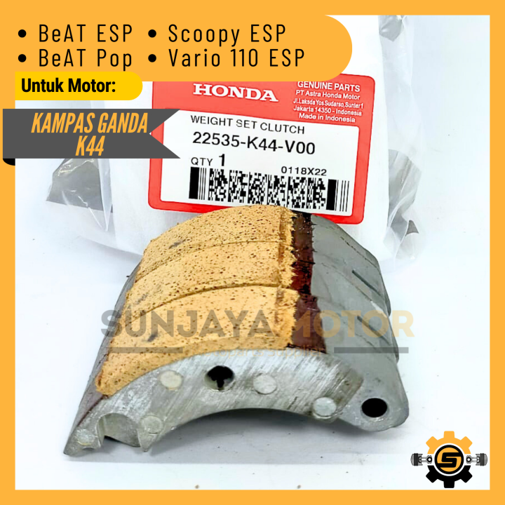 Kampas Ganda K44 Kampas Kopling Sentrifugal Kualitas Original Honda Beat ESP Scoopy ESP Beat Pop ...